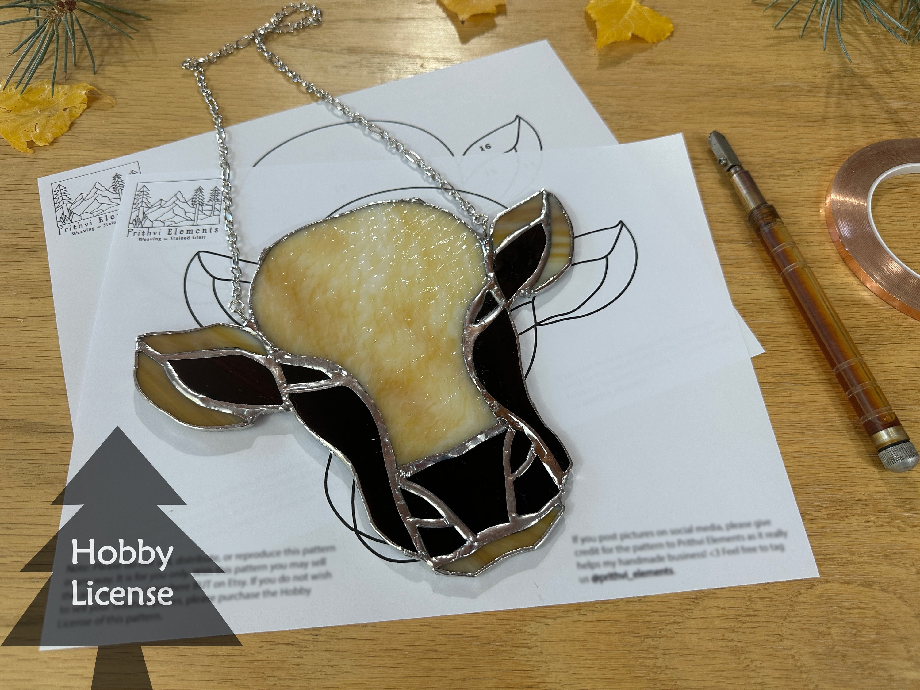 Cow Stained Glass Pattern, Digital Download, Stained Glass Patterns Cow ...