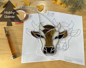 Cow Stained Glass Pattern, Digital Download, Stained Glass Patterns Cow ...