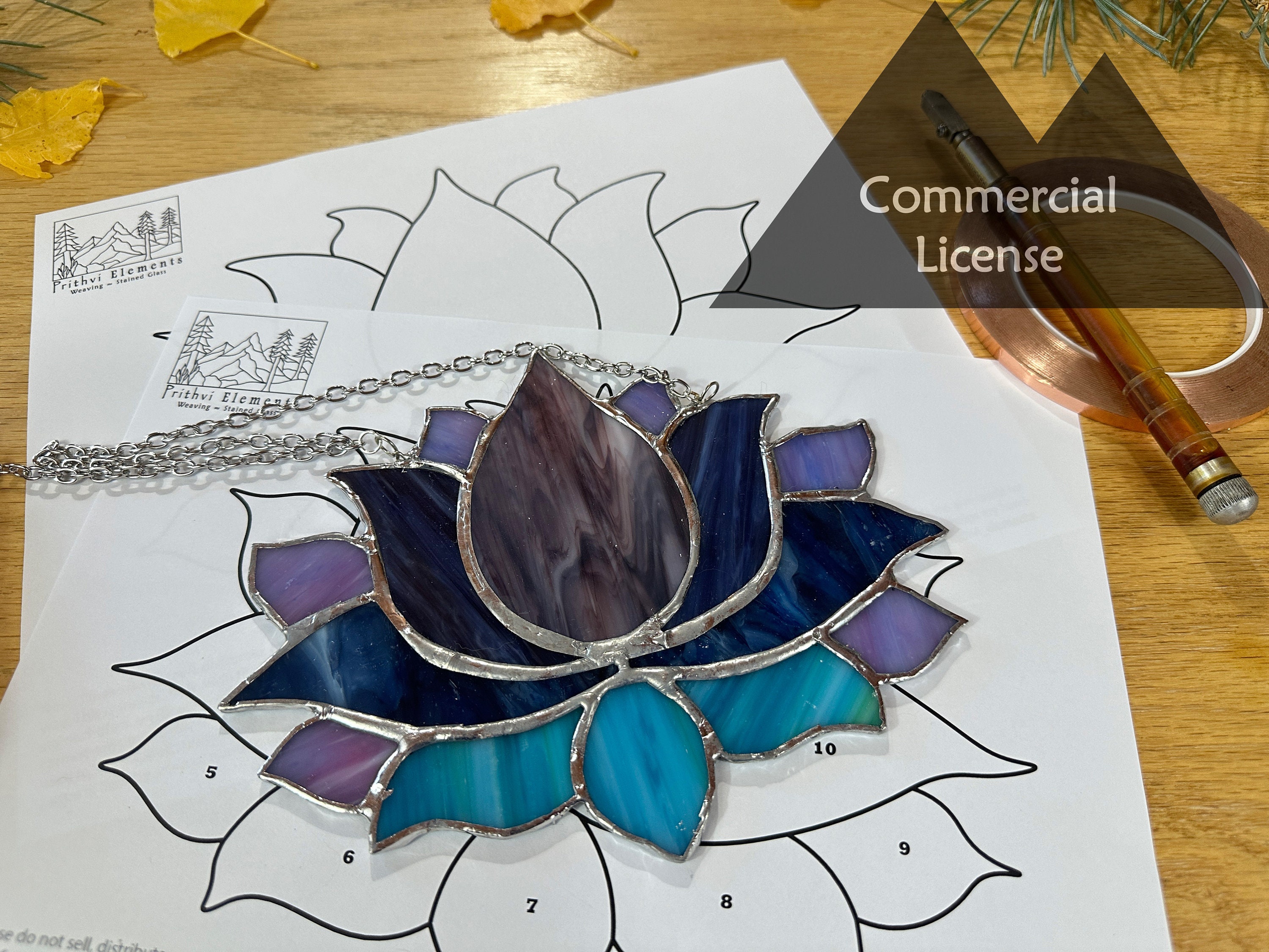 Lotus Stained Glass Pattern, Digital Download, Stained Glass Patterns ...