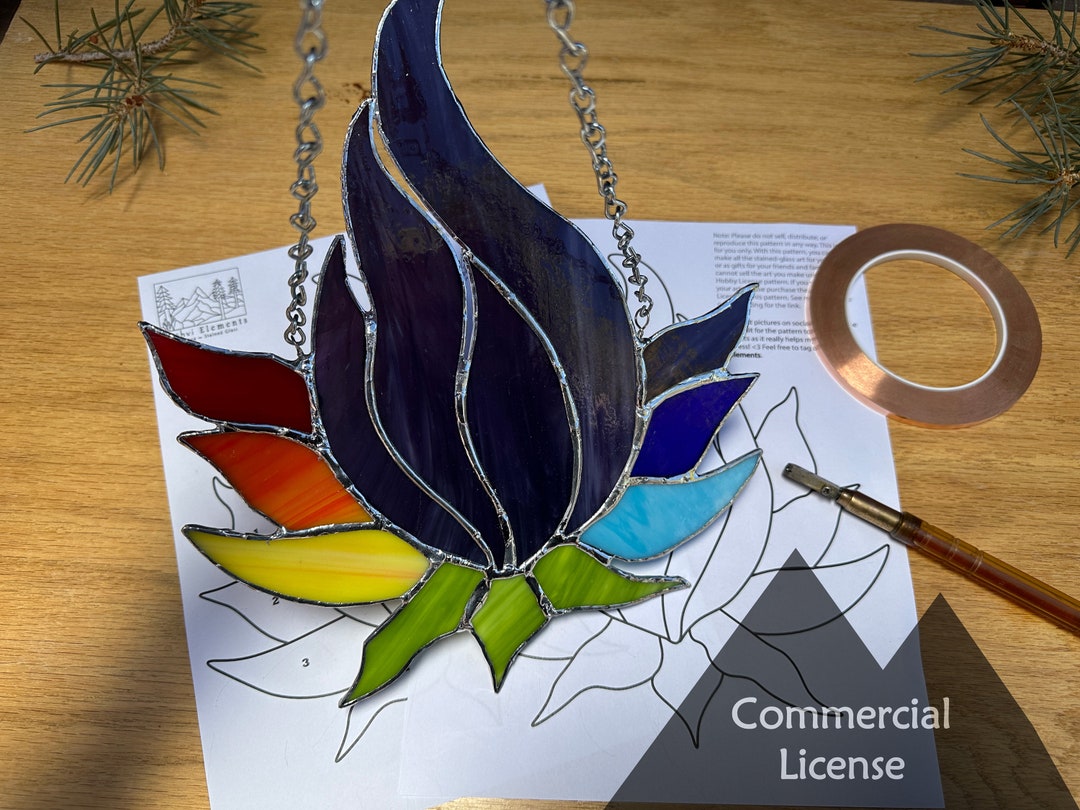 Chakra Stained Glass Pattern, Digital Download, Stained Glass Patterns ...