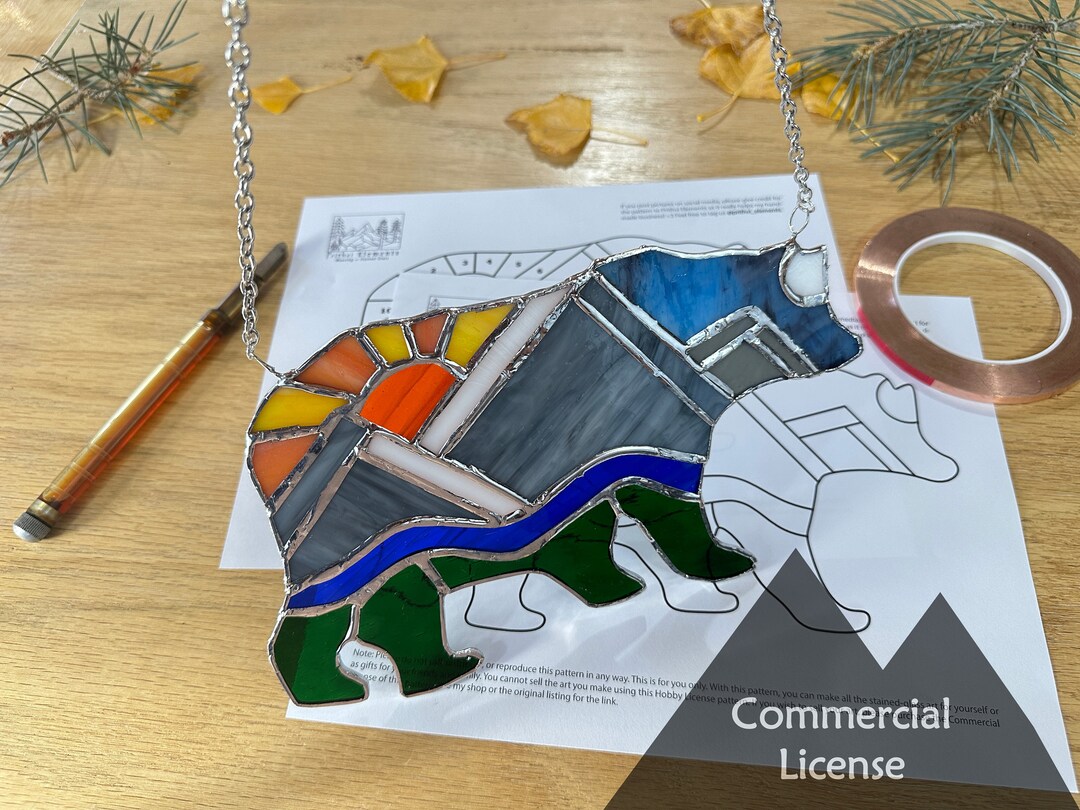 Bear Stained Glass Pattern, Digital Download, Stained Glass Patterns ...