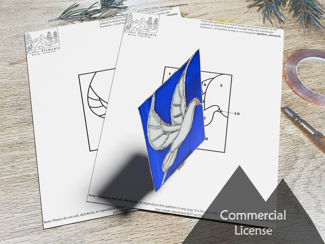 Dove of Peace Night Light Pattern, Stained Glass Pattern, Digital ...