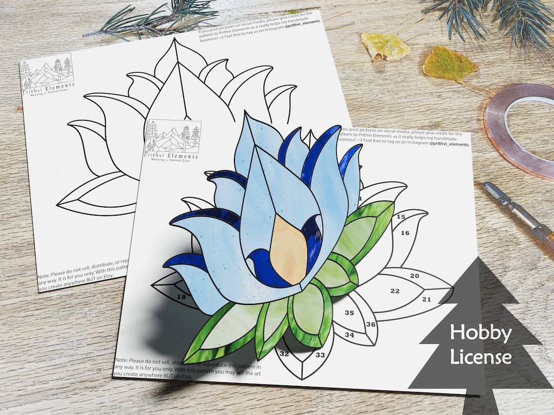 Lotus II Stained Glass Pattern, Digital Download, Beginner Pattern ...