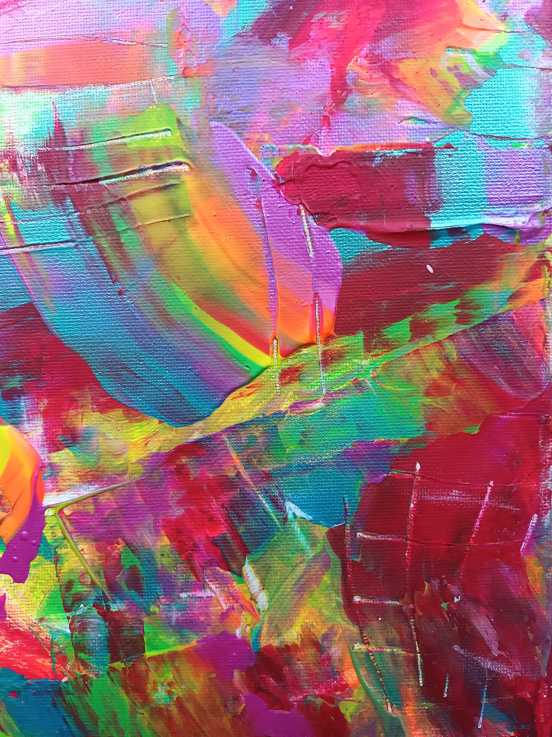 30x25 Rainbow Abstract Painting - Etsy