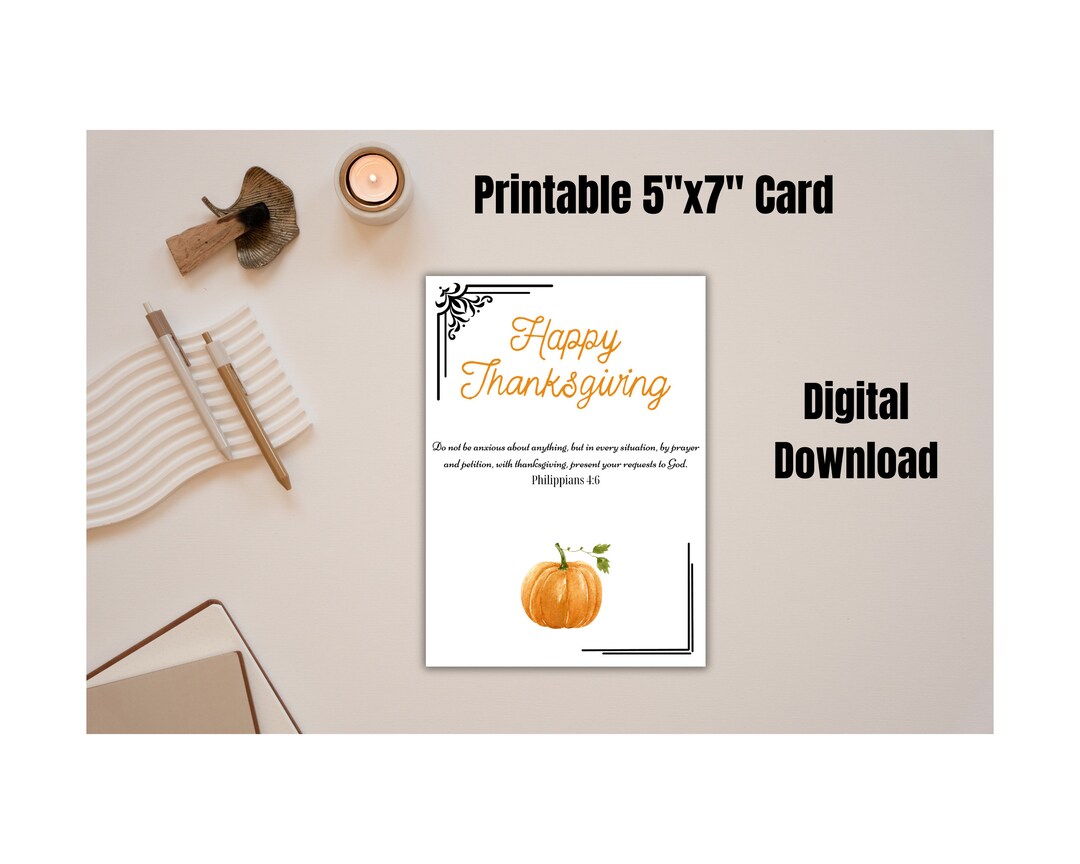Christian Thanksgiving Card Printable Thanksgiving Scripture - Etsy