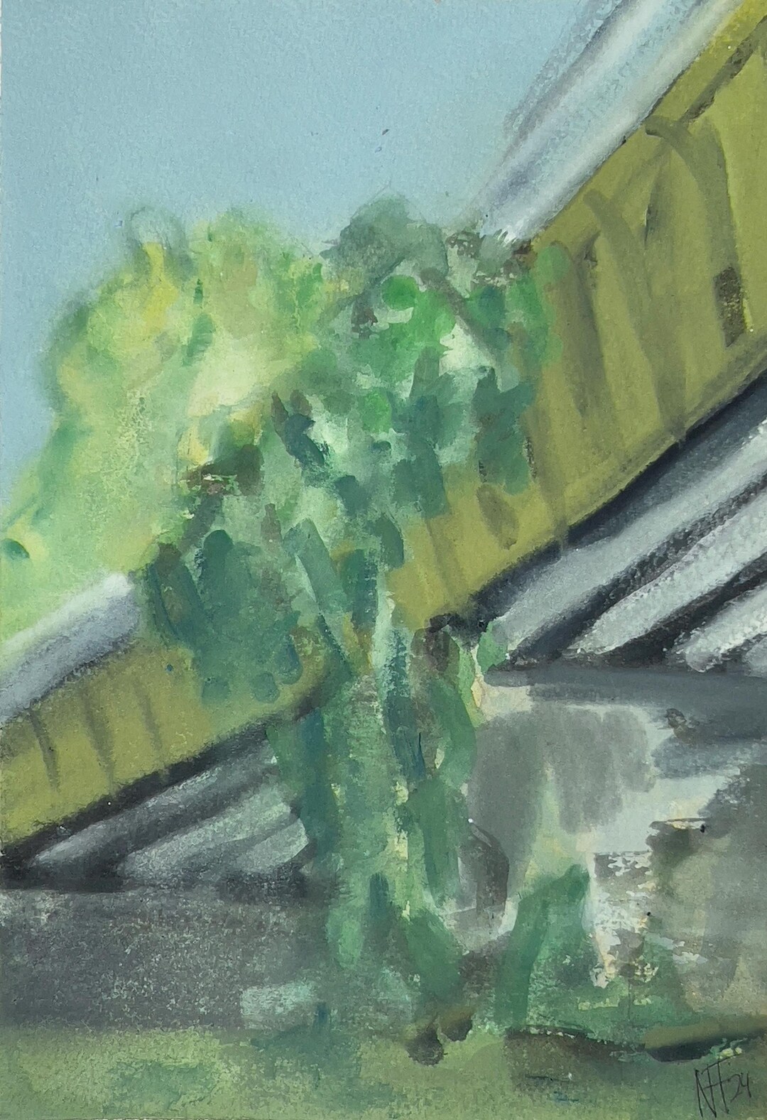 Atlanta Highway, I-75, Kudzu, Impressionist Art, Original Gouache ...