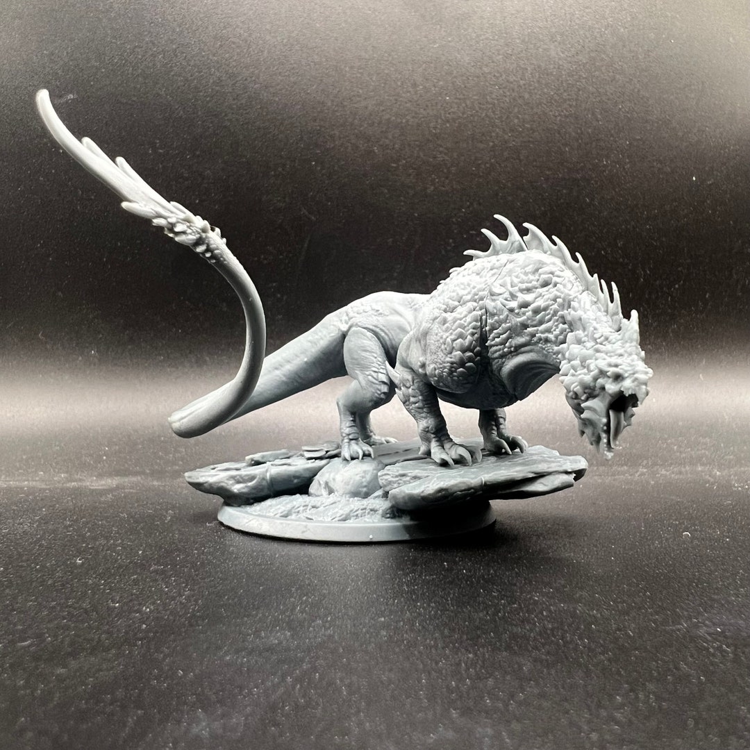 White Dragonspawn Dragon Miniature 32mm Scale Lord of the Print the ...