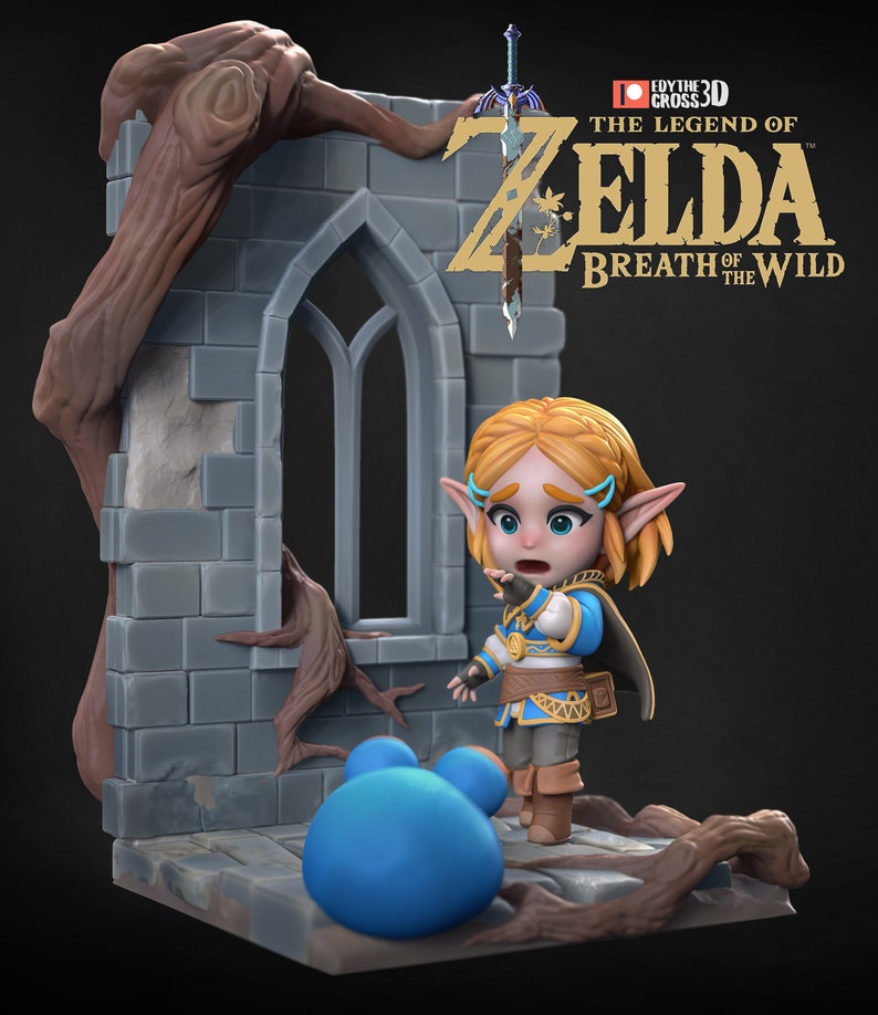 Chibi Zelda & Chu Chu Jelly Figurine 3D Printed, Unpainted Unassembled ...