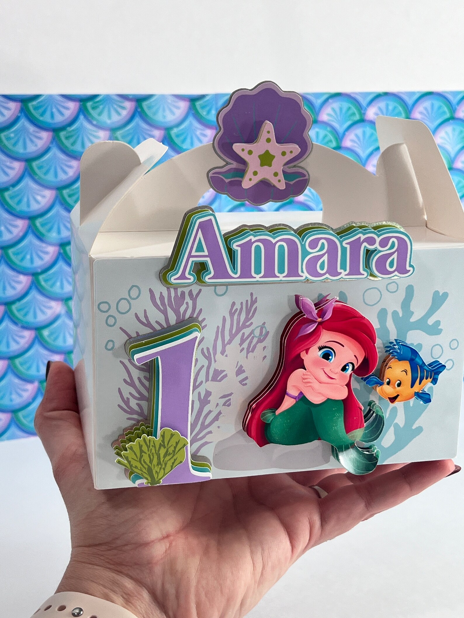 Little Mermad Favor Boxes,candy Box,little Mermaid Box,party Decoration ...