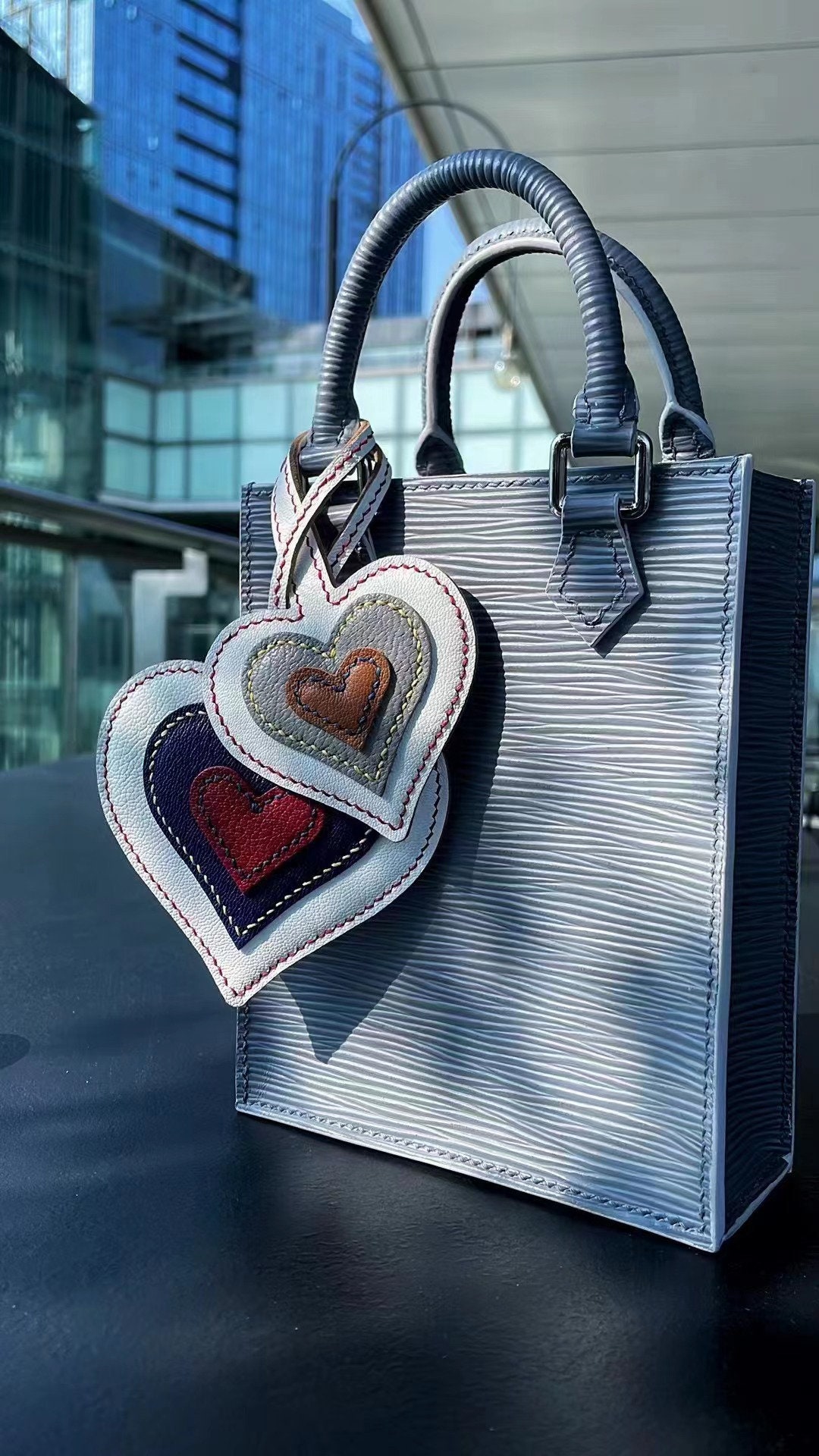 Mother's Day Gift, Heart-shaped Leather Bag Charm, Handmade Bag Charm ...