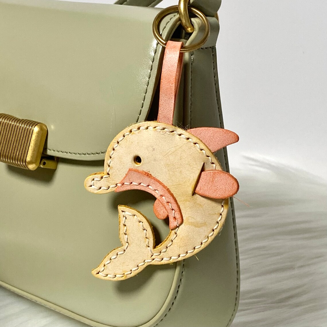 Dolphin Shape Bag Charm,handcrafted Personalized Leather Bag Charm ...