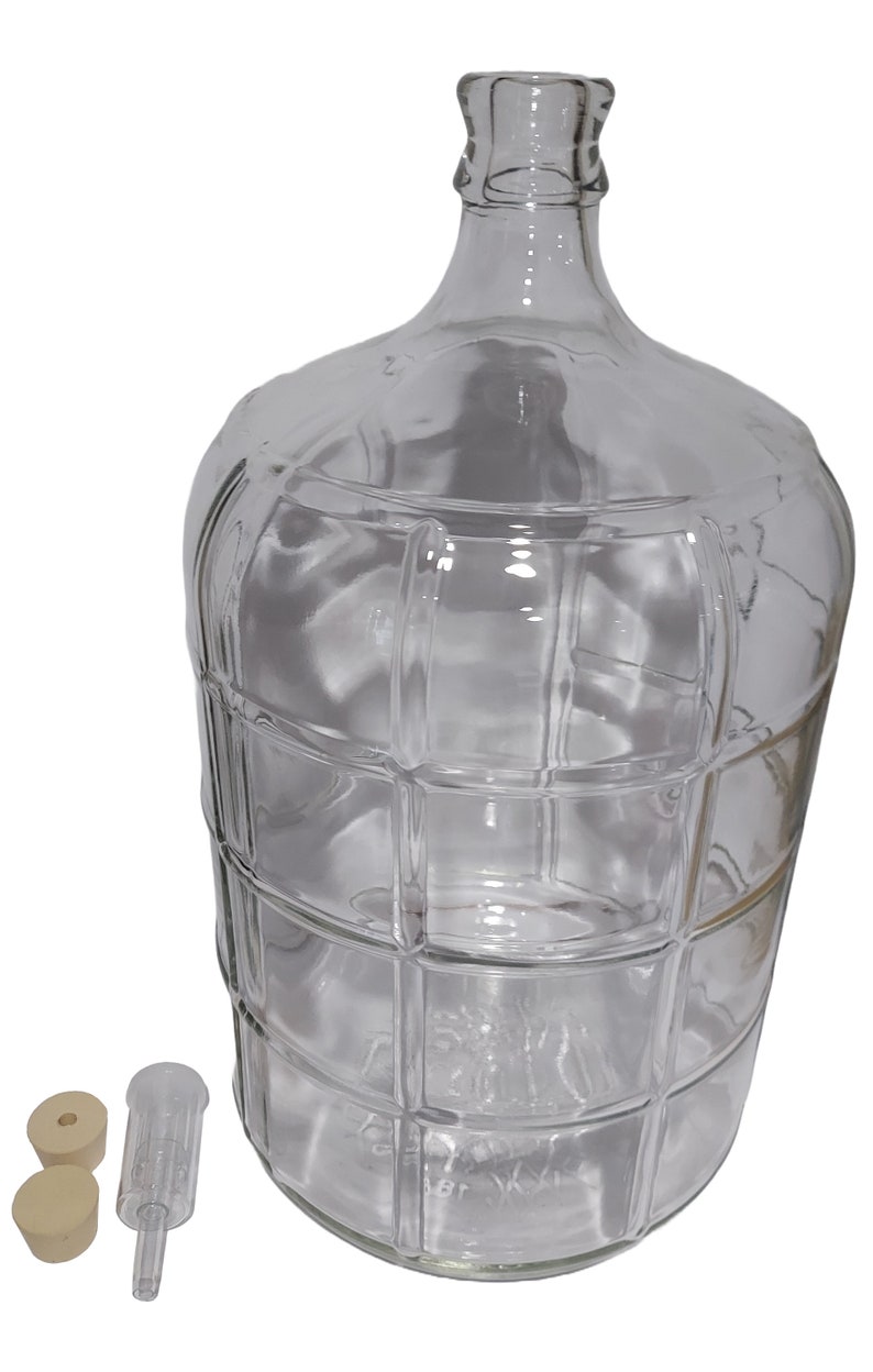 Large Glass Carboy With Air Lock Setup, Various Sizes - Etsy