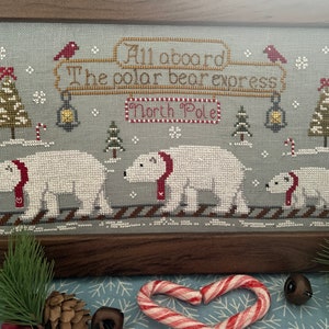 The Polar Bear Express **digital PDF Christmas Cross Stitch Pattern* - Etsy