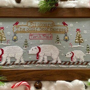 The Polar Bear Express **digital PDF Christmas Cross Stitch Pattern* - Etsy