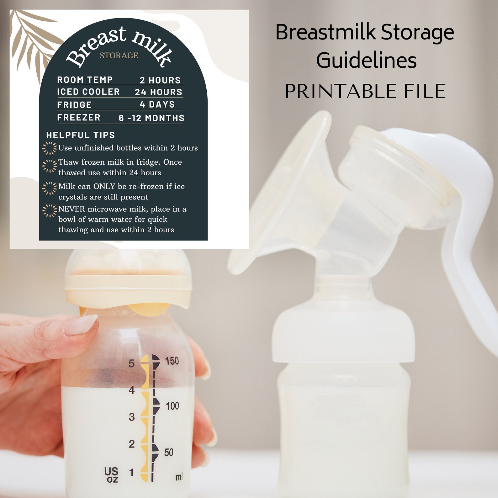 Breastmilk Storage Guidelines PRINTABLE | New Mom Essential | Lactation ...