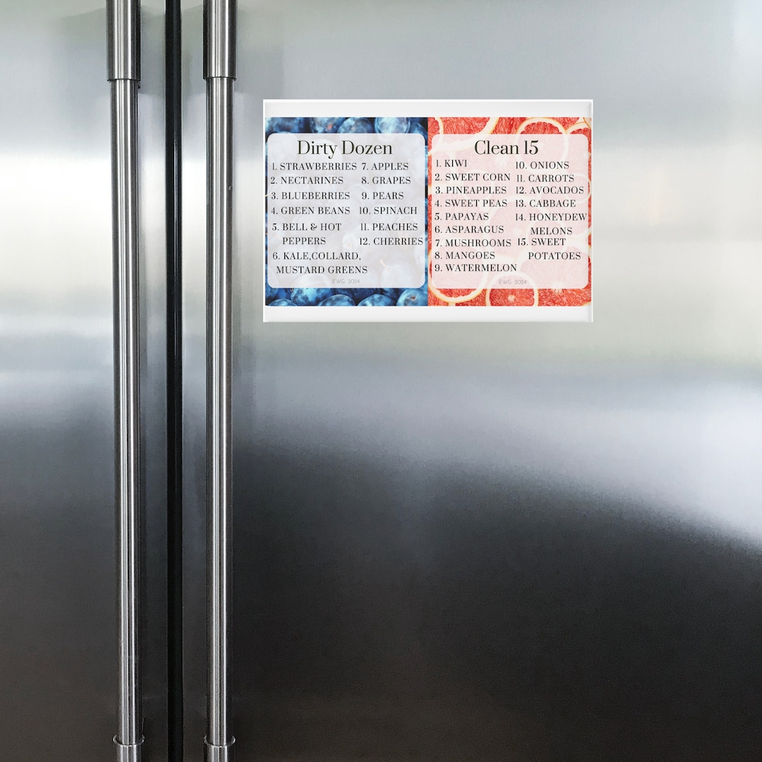 2024 Guide for Organic Produce Magnet-ewg Dirty Dozen & Clean 15 Lists ...