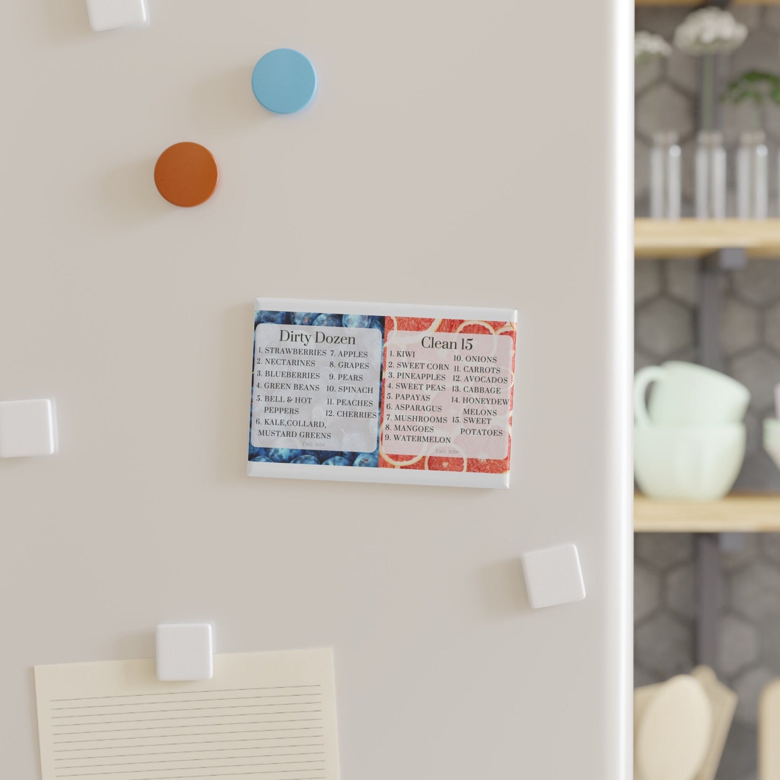 2024 Guide for Organic Produce Magnet-ewg Dirty Dozen & Clean 15 Lists ...