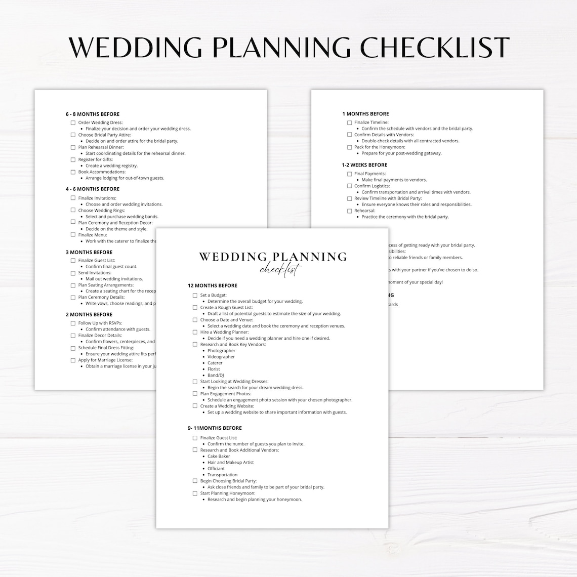 Wedding Checklist Wedding Planning Checklist Wedding Checklist Template ...