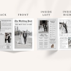 Editable Wedding Newspaper Program, Newspaper Wedding Program, Wedding ...