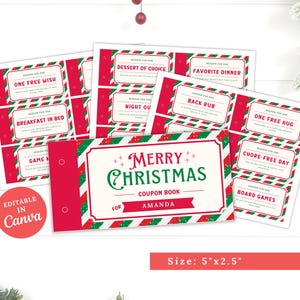 Printable Christmas Coupon Book, Stocking Stuffer for Kids & Adults ...