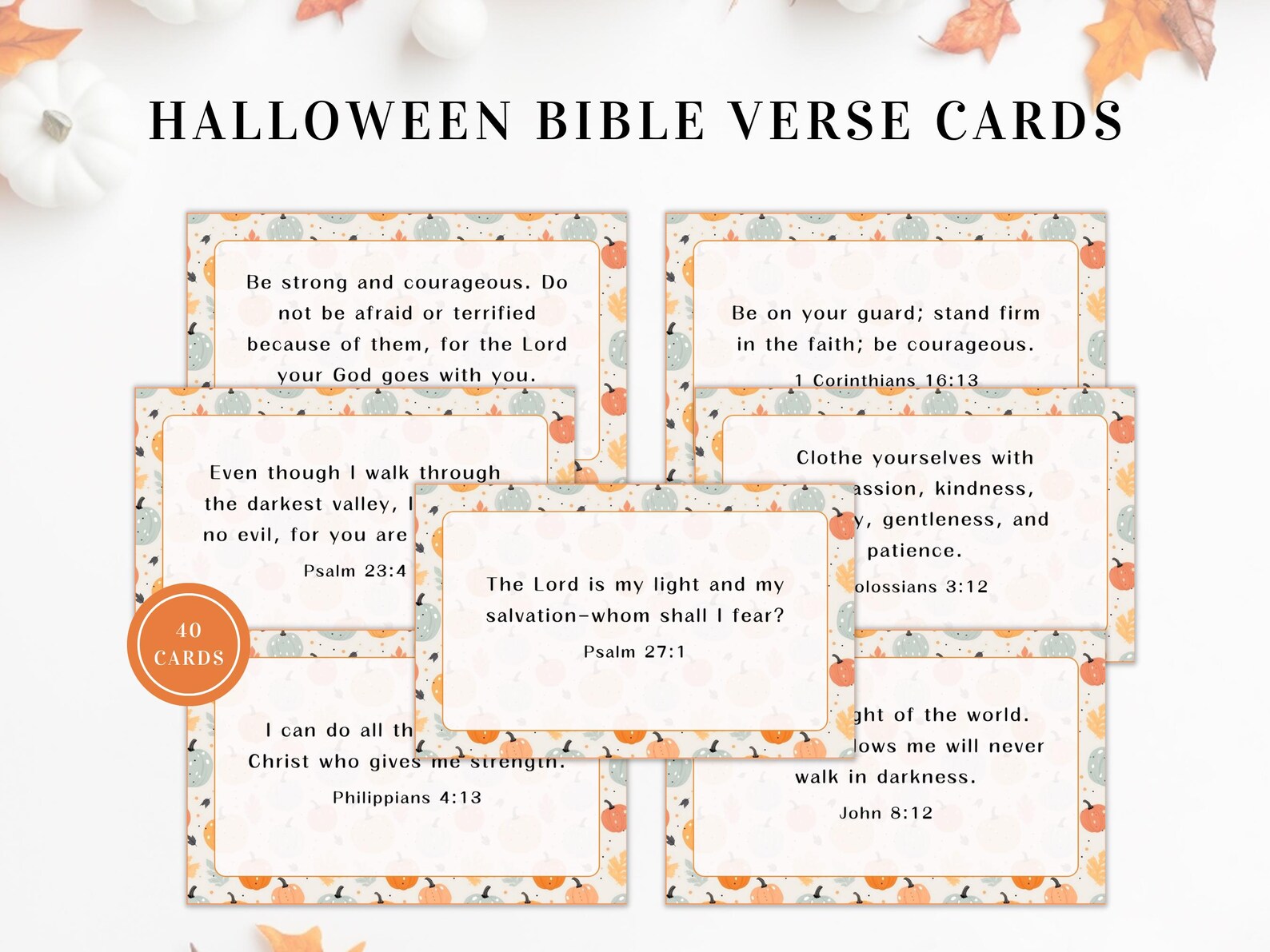 Printable Halloween Bible Verse Cards | Christian Halloween Bible Verse ...