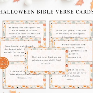 Printable Halloween Bible Verse Cards | Christian Halloween Bible Verse ...