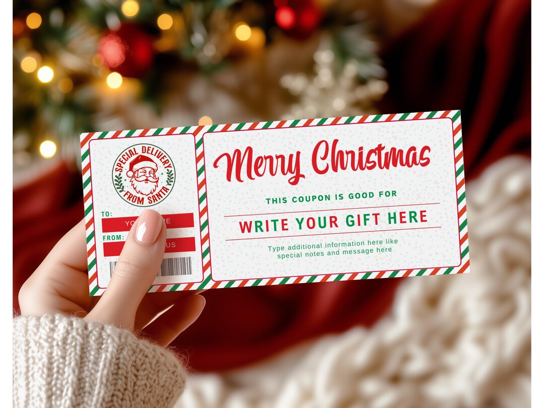 Christmas Coupon Template I Editable Canva Template, Printable ...