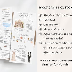 Infographic Wedding Program Template | Printable Wedding Day Program ...