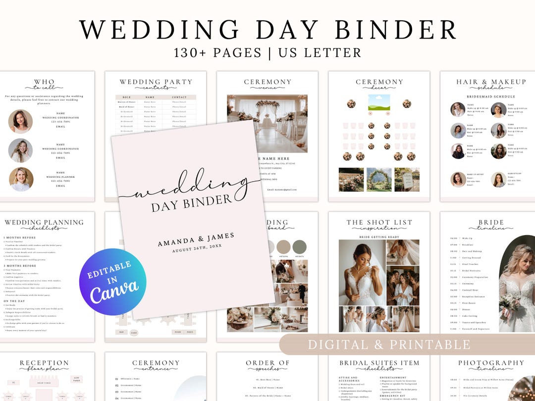 The Ultimate Wedding Day Binder Template, Wedding Binder, Wedding ...