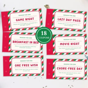 Printable Christmas Coupon Book, Stocking Stuffer for Kids & Adults ...