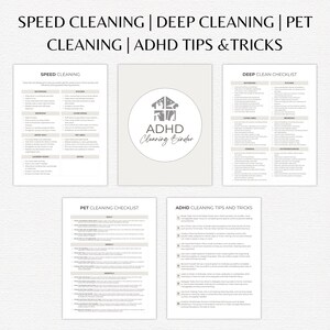 Editable ADHD Cleaning Checklist Bundle | Printable ADHD Cleaning ...
