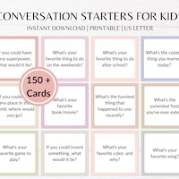 Printable Connection Chat Card Game for Kids of ALL Ages, Conversation ...