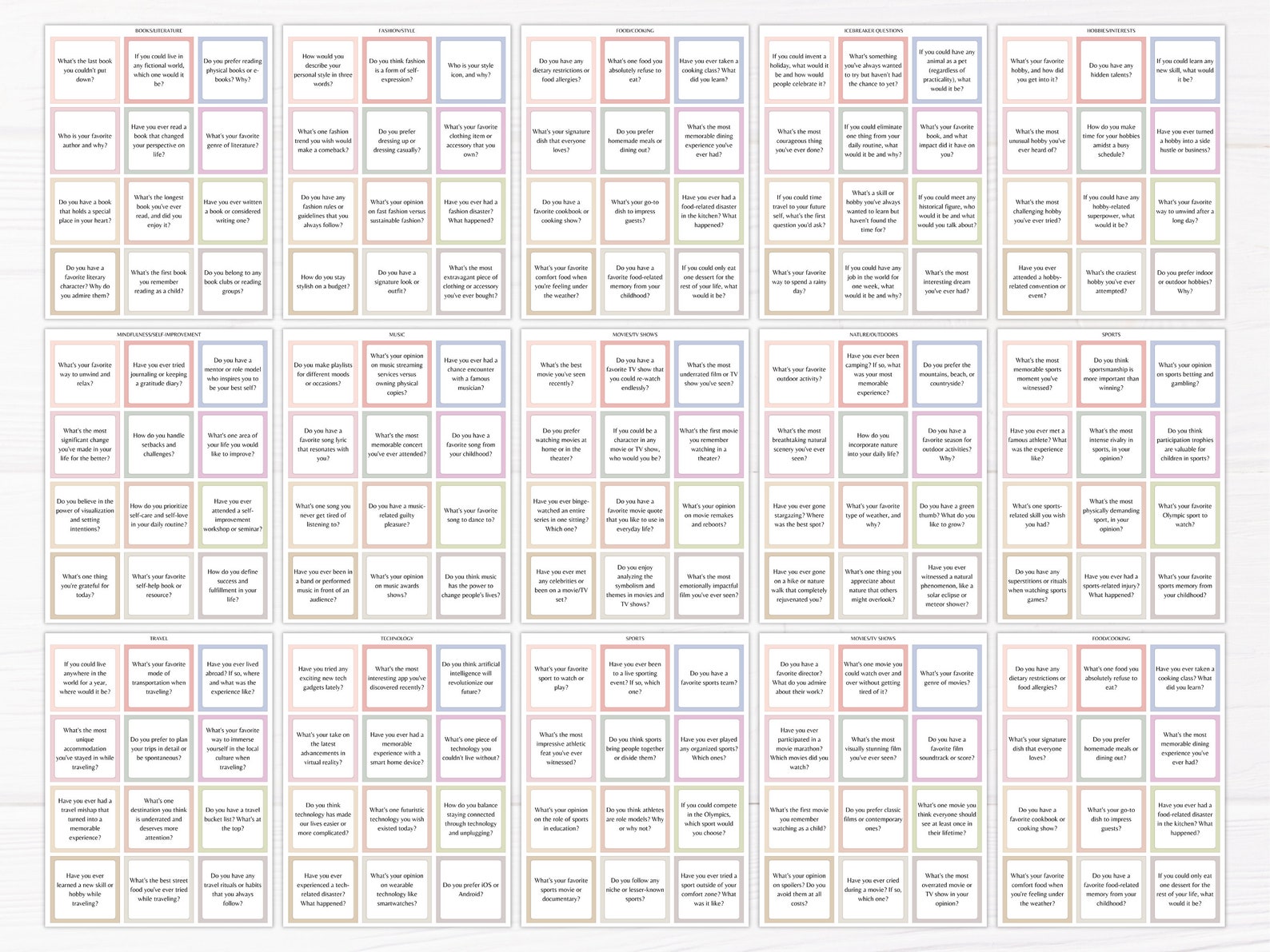 Conversation Starter Cards Perfect for Family Gatherings, Get-to-know ...