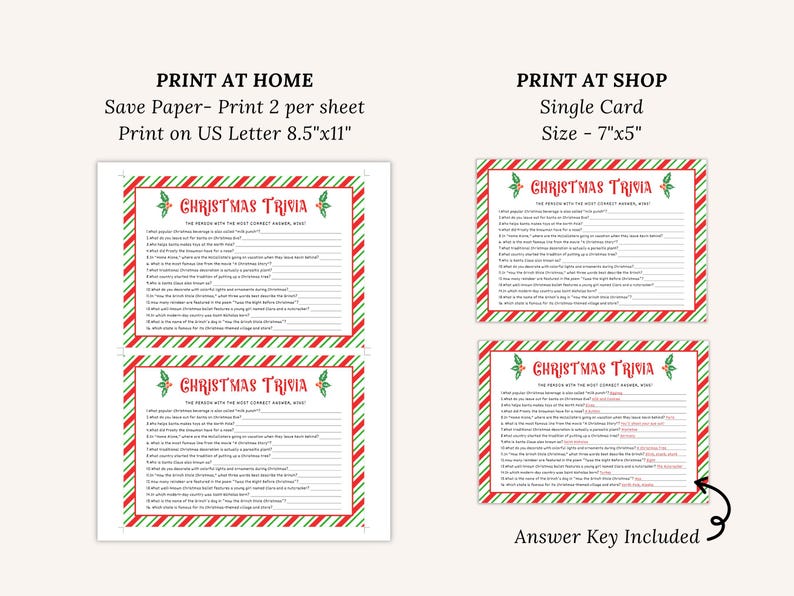 Christmas Trivia Game, Printable Christmas Trivia, Christmas Party ...
