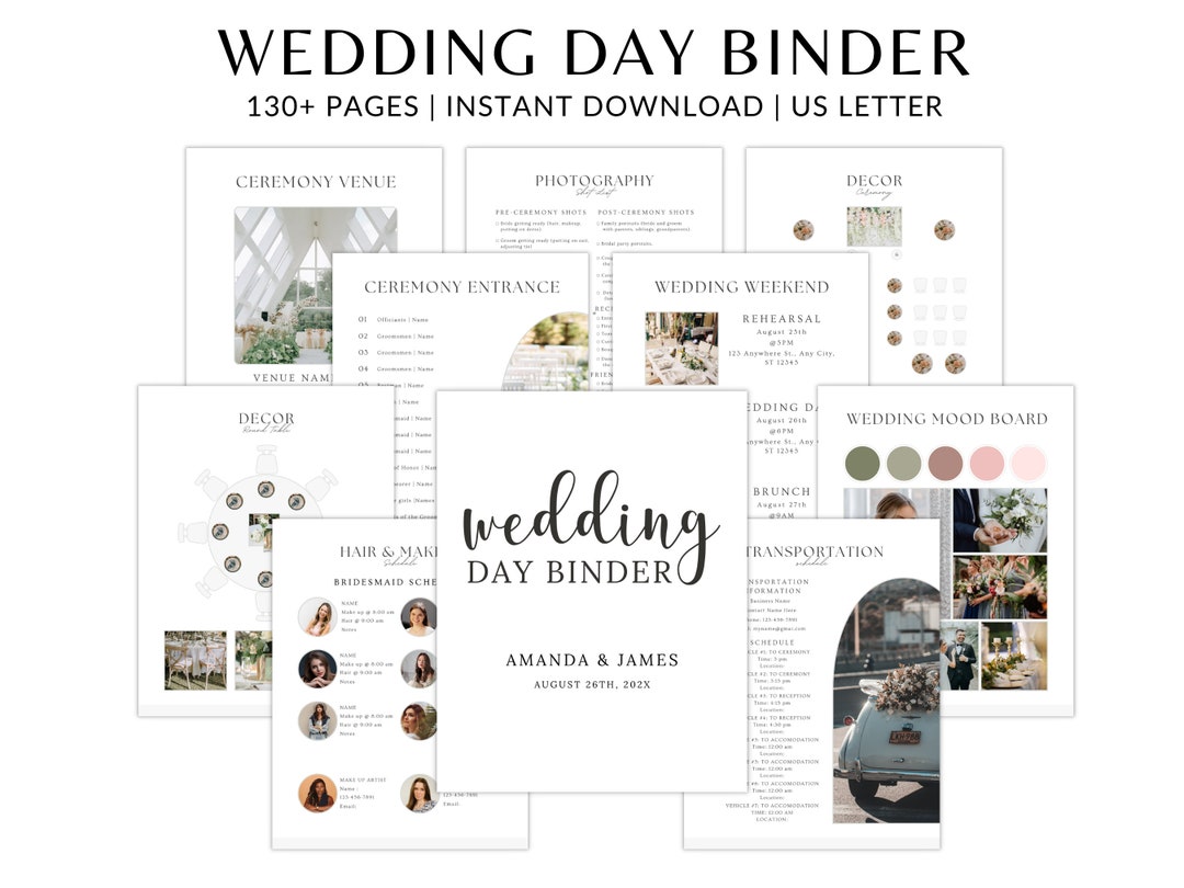 The Ultimate Wedding Day Binder Template | Wedding Binder Template ...