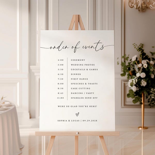 Order of Events - Etsy