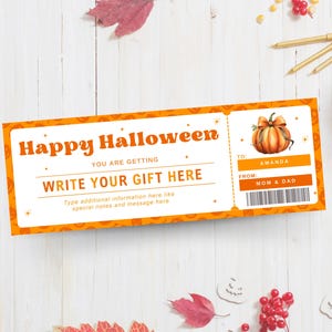 Halloween Gift Coupon Template | Printable Halloween Gift Coupon Card ...