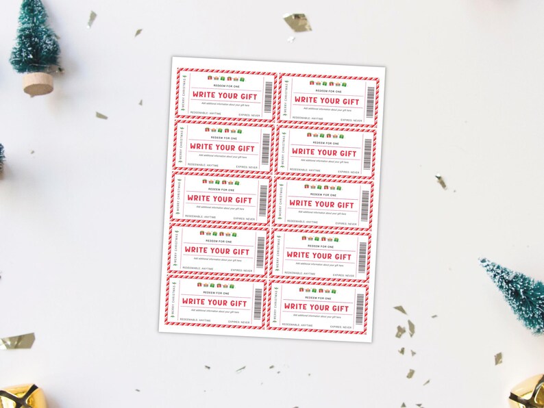 Printable Christmas Coupon Cards, Editable Christmas Coupons, Custom ...