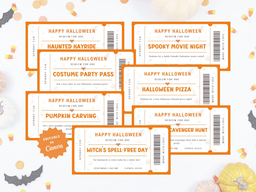 Halloween Gift Coupon Template | Printable Halloween Gift Coupon Card ...