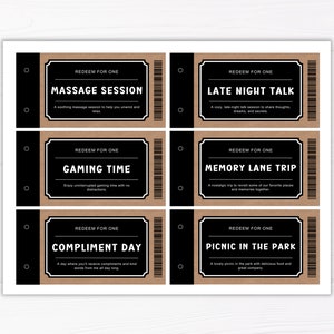 Printable Coupon Book Customizable Love Coupons Personalized Gift ...