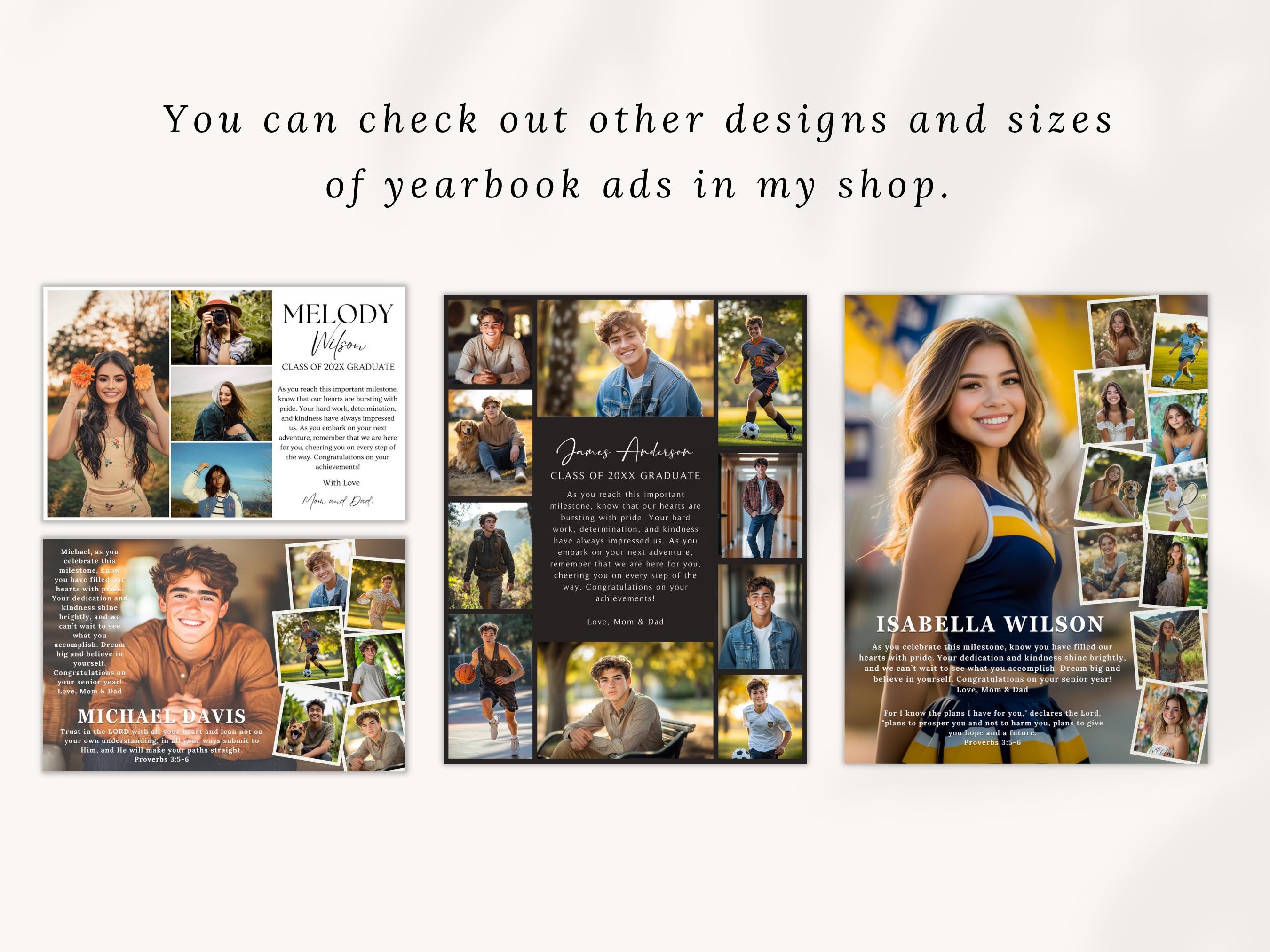 Yearbook Ad Template | High School and Senior Graduation | Graduation ...