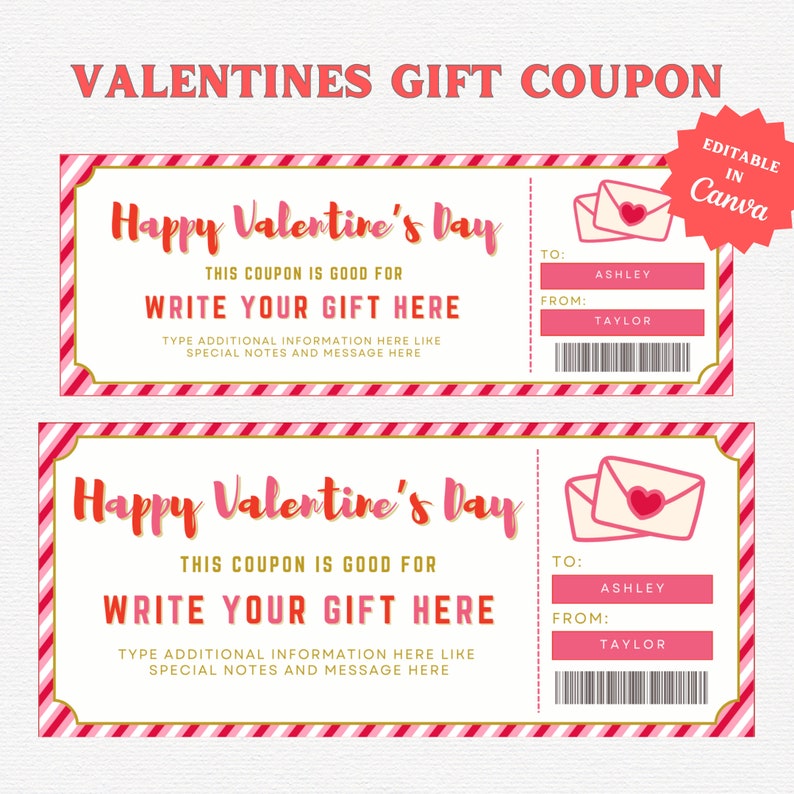 Valentines Gift Coupon Template | Printable Valentines Gift Coupon Card ...