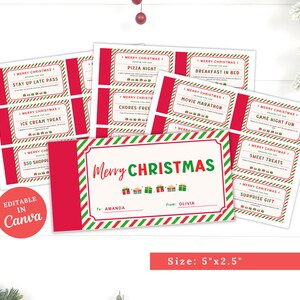 Printable Christmas Coupon Book, Stocking Stuffer for Kids & Adults ...
