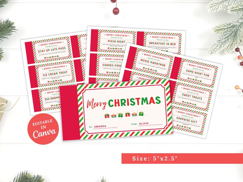 Printable Christmas Coupon Book, Stocking Stuffer for Kids & Adults ...