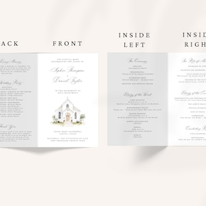 Catholic Wedding Program Template , Folded Catholic Mass Wedding Ceremony Program, Church ...