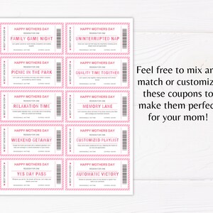 Mothers Day Gift Coupon Template | Printable Mothers Day Gift Coupon ...
