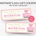 Mothers Day Gift Coupon Template Printable Mothers Day Gift Coupon Card ...