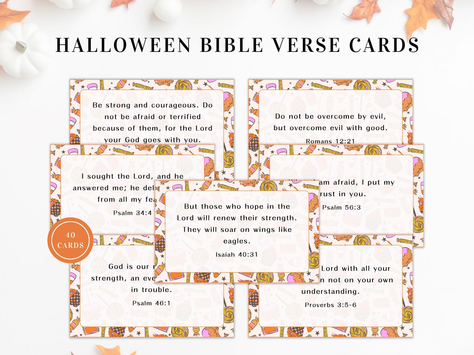 Printable Halloween Bible Verse Cards | Christian Halloween Bible Verse ...