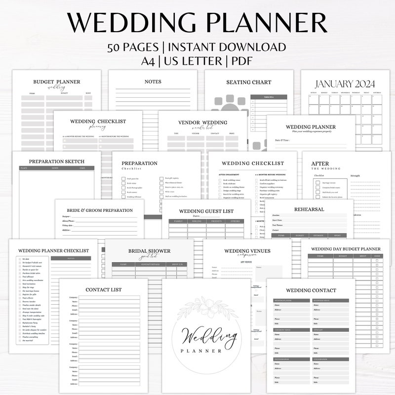 Bridal Planner Book Digital - Etsy