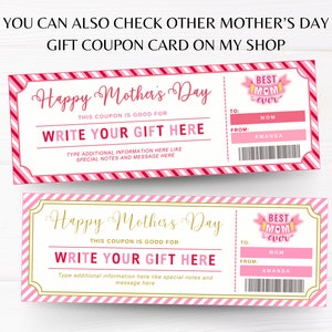 Mothers Day Gift Coupon Template | Printable Mothers Day Gift Coupon ...